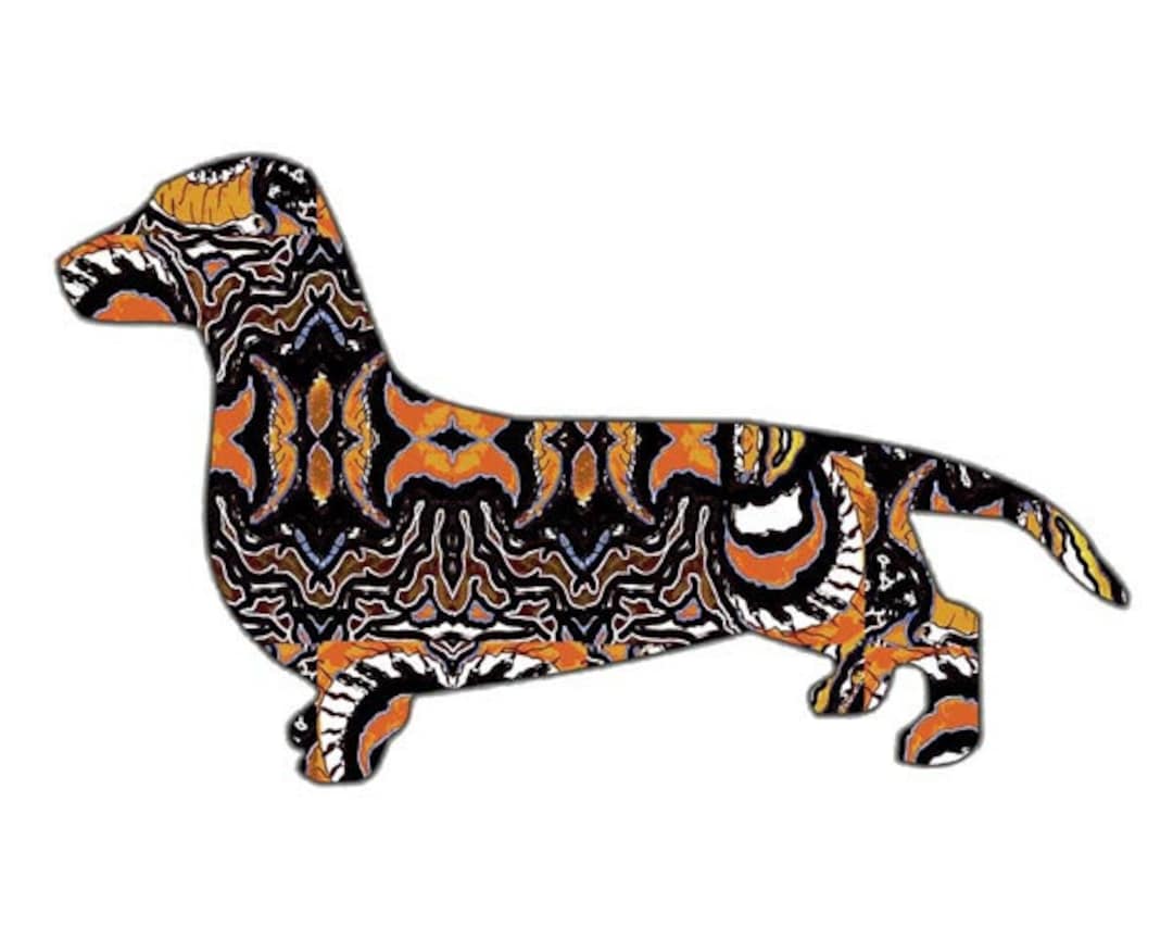 WIENER DOG ART, Wiener Dog Painting, Silhouette, Dog, Modern Wall Art ...