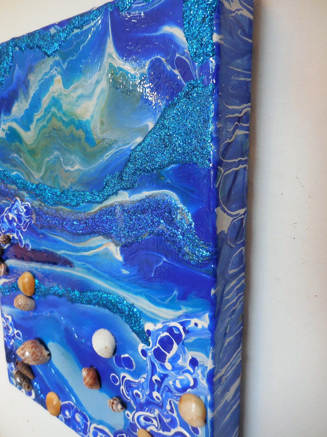 Paint Pouring Art ORIGINAL OCEAN ART Ocean Painting | Etsy