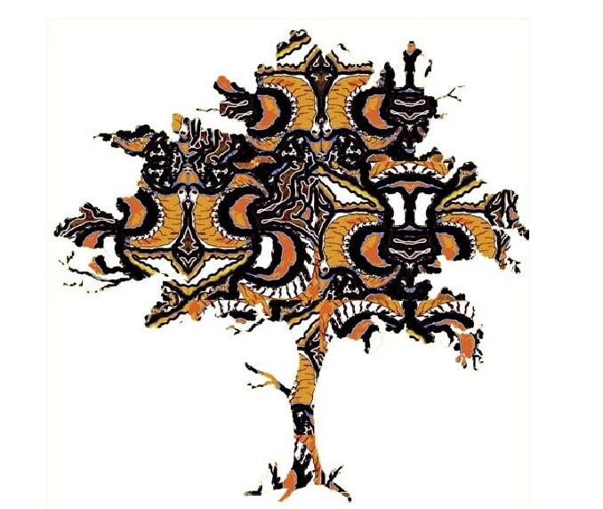 Swirly Tree Painting, Modern Tree Painting, Swirls and Dots Abstract ...