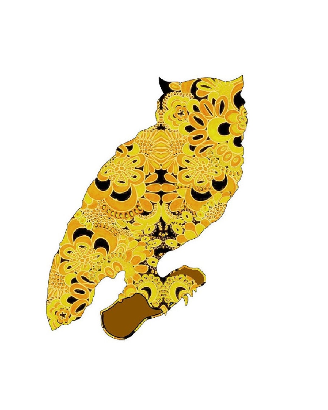 Modern Owl Painting, Abstract Owl Art, Whimsical Owl Poster, Owl Print ...
