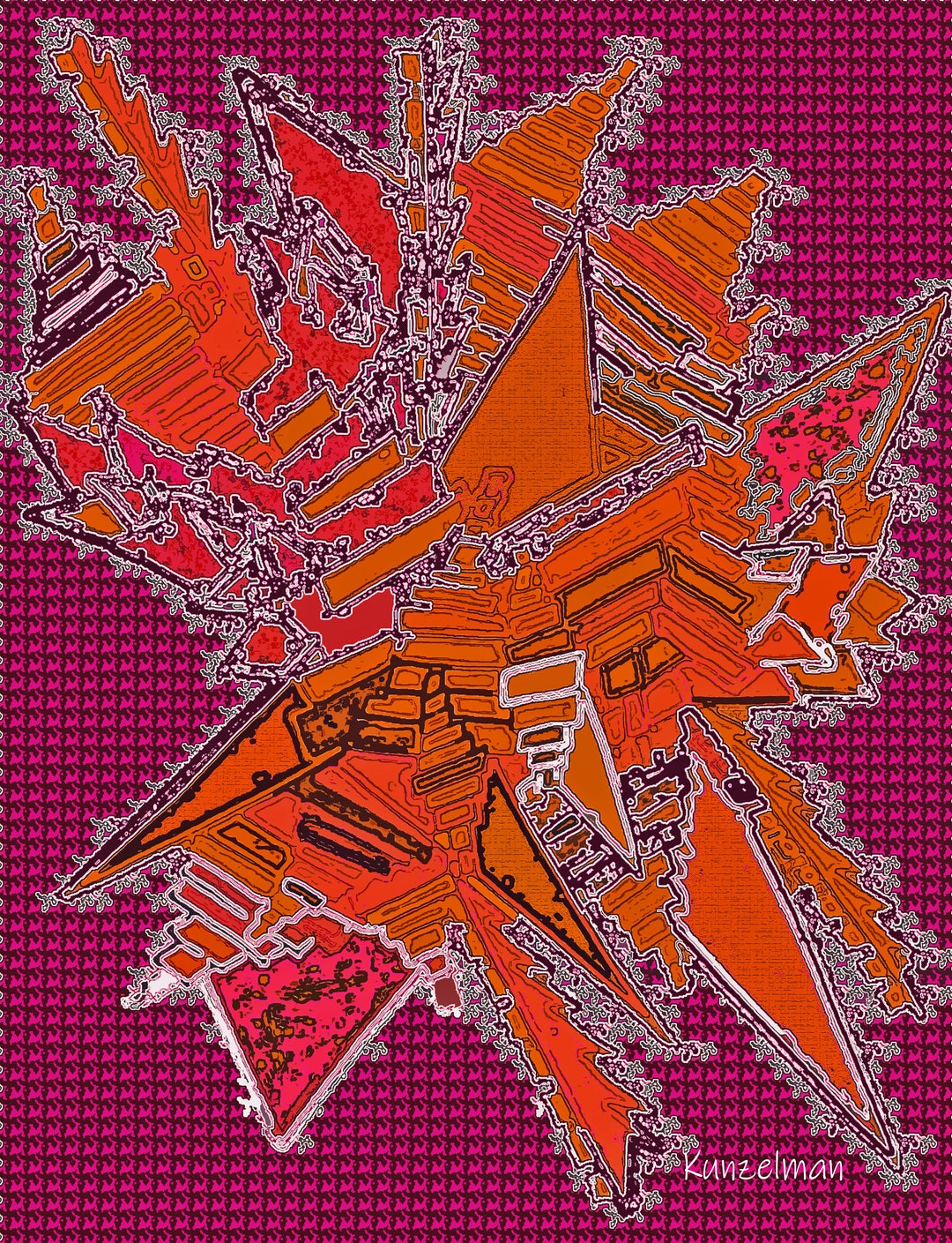 Fractal Art, Zentangle Design, Abstract Art Poster, Neon Colors Art ...