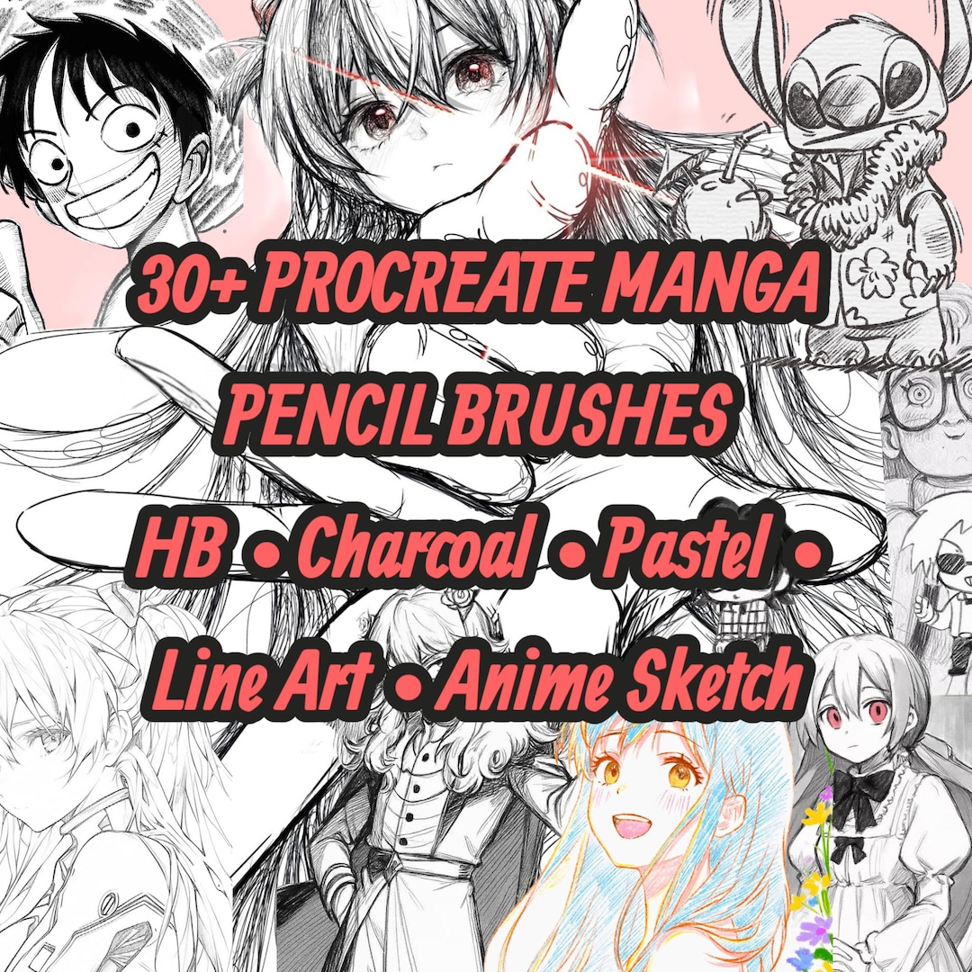 Procreate Manga Pencil Brush Set – Anime & Manga Sketch Brushes, HB ...