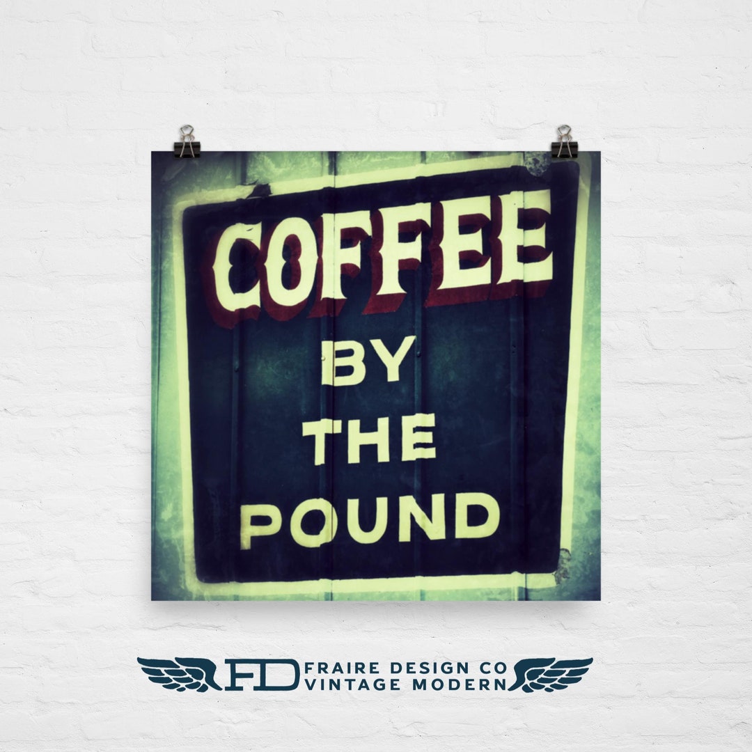 Vintage Coffee Shop Sign Art Print - Retro Kitchen Wall Decor ...