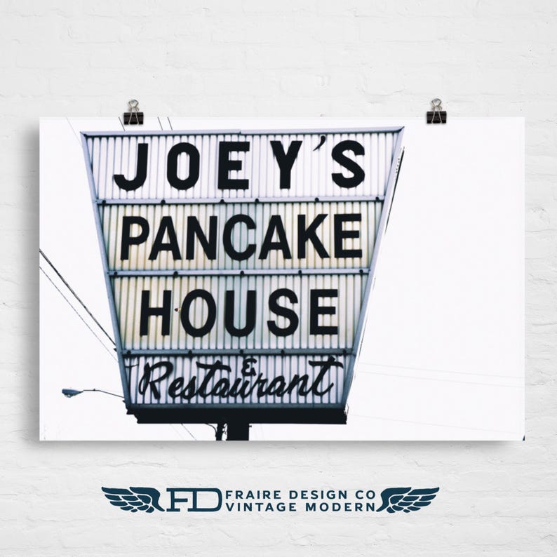 Mid-century Joey's Pancake House Roadside Sign Photography Print ...
