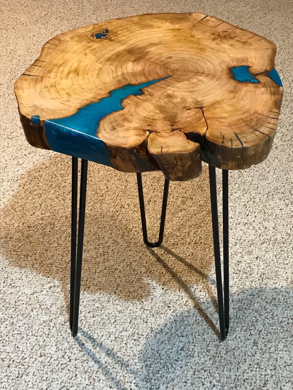 Handmade Epoxy Resin River Table – Custom Wood River Design Coffee or ...
