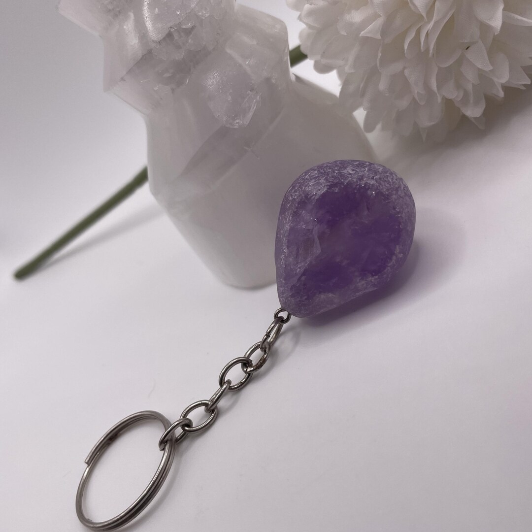 Window Amethyst Keychain | Raw Crystal From Brazil | Grounding ...