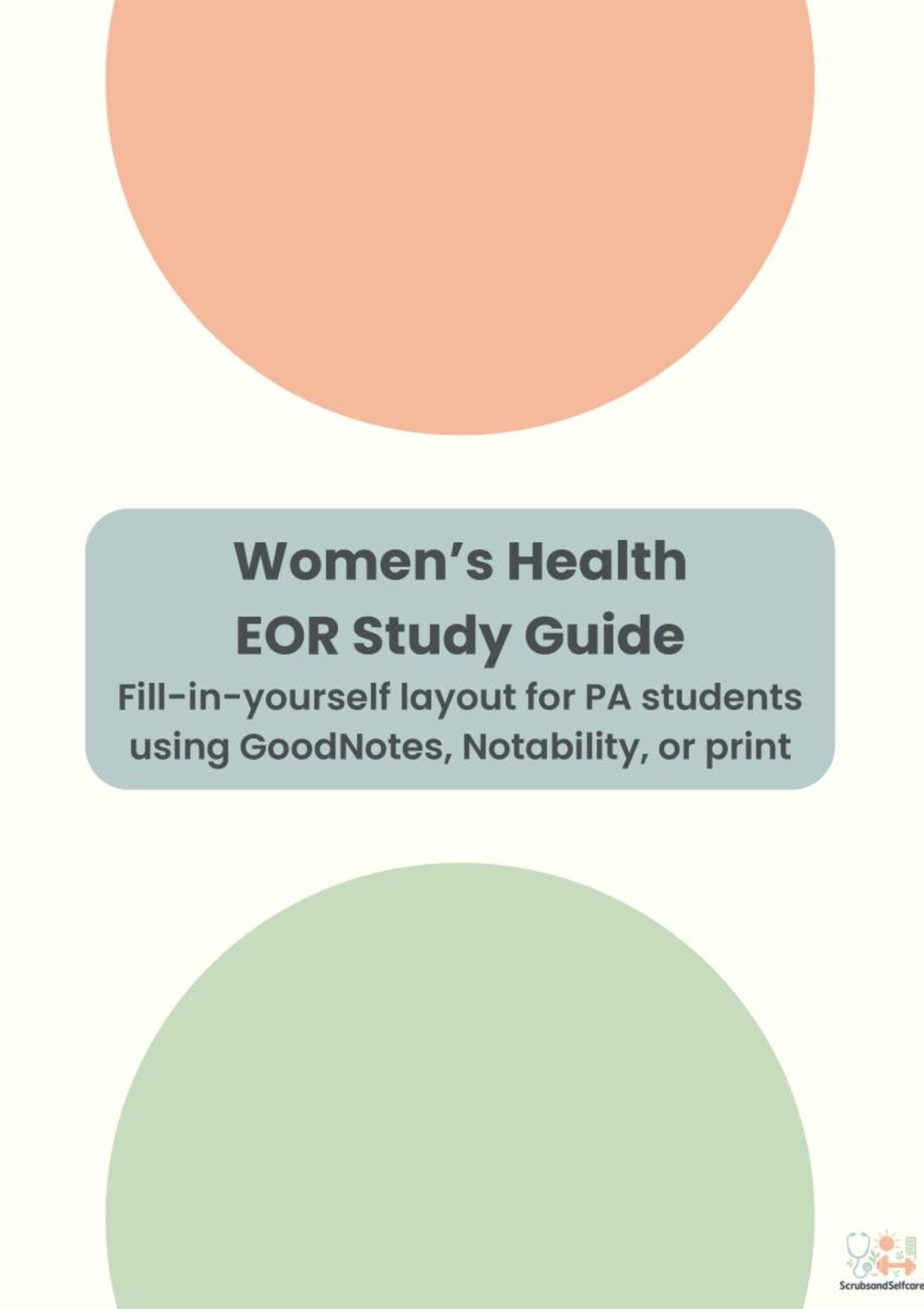 Women's Health EOR Study Guide Template | PA School Study Guide | End of Rotation Exam Review ...