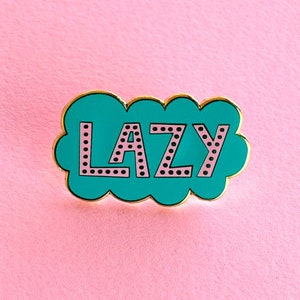 Enamel Pin, Hand Lettering, Lazy Cloud, Gifts Under 10 - Etsy