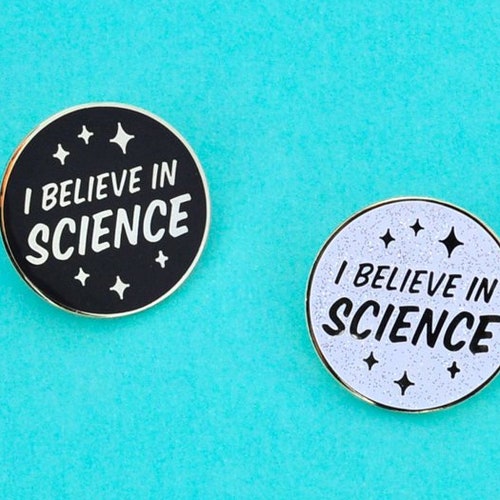 Science Enamel Pin I Believe in Science Black Gold or White | Etsy
