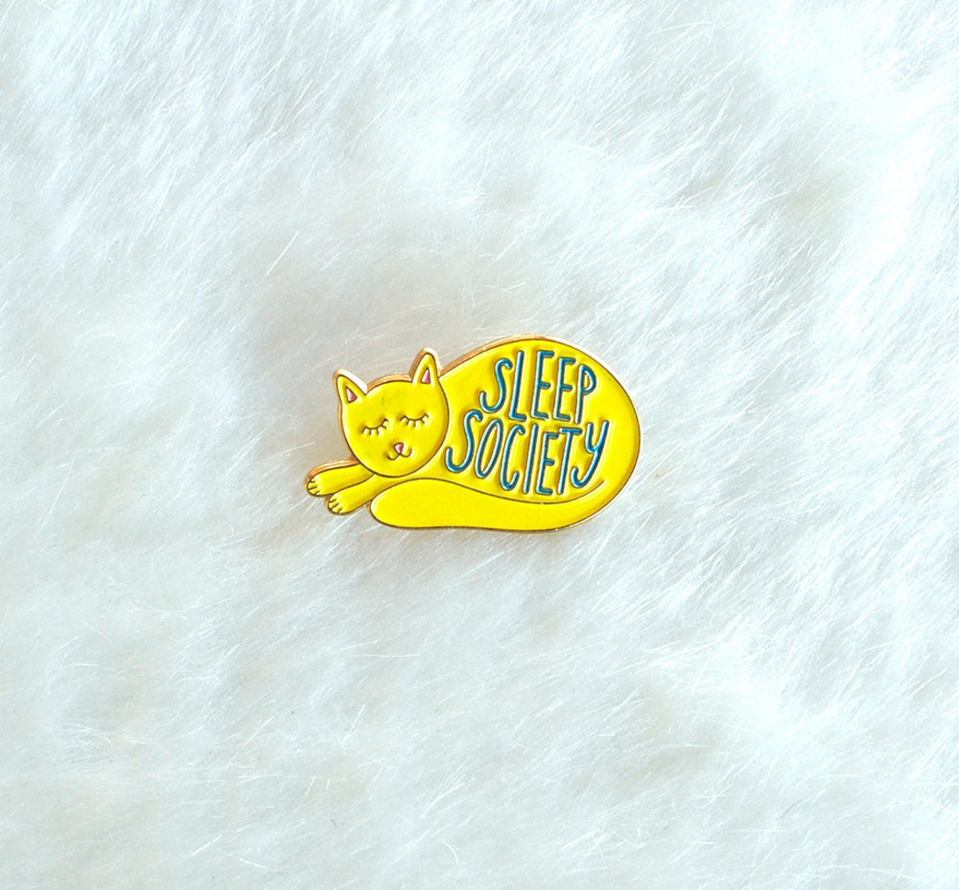 Yellow Cat Enamel Pin, Lapel Pin, Hand Lettering, Gifts Under 10 - Etsy