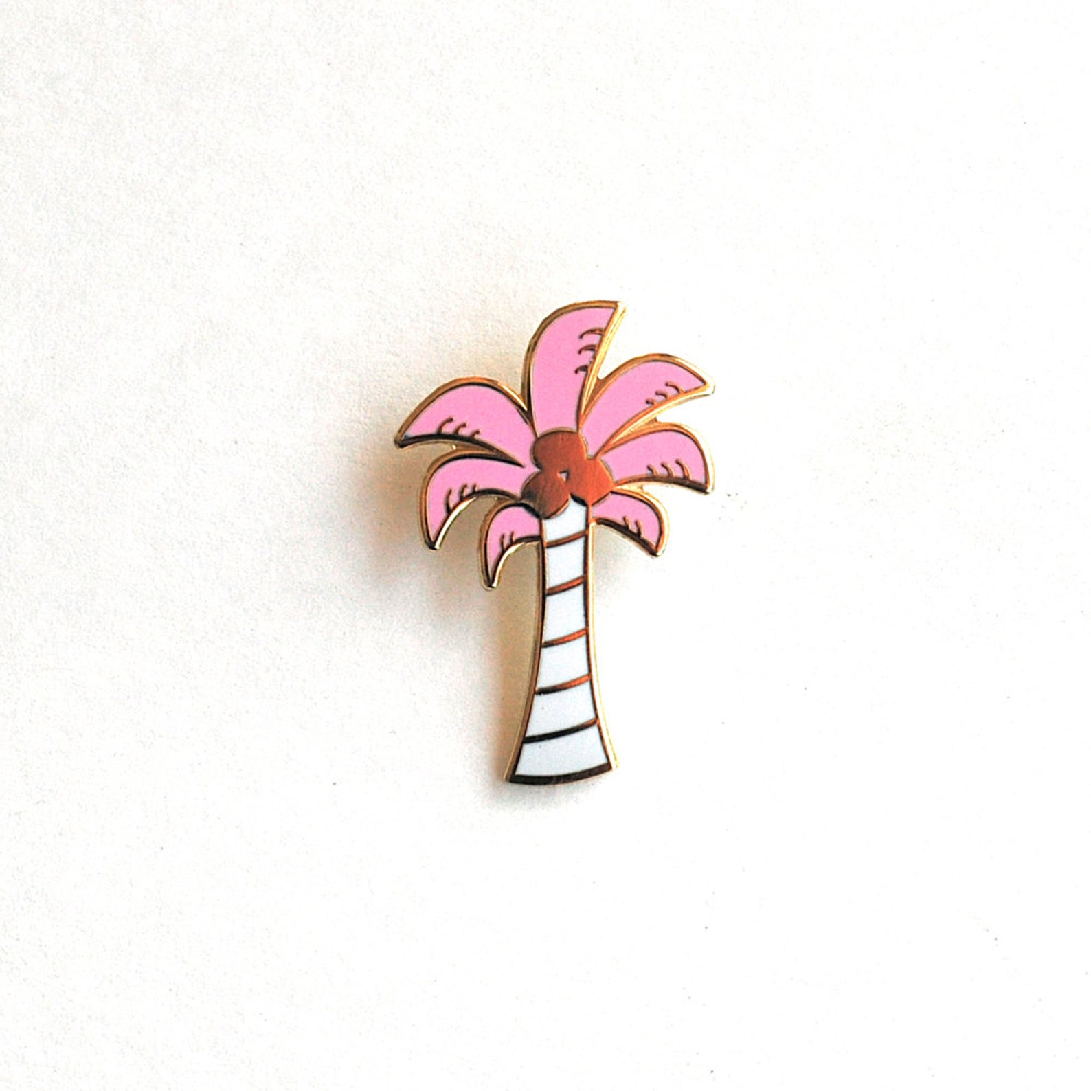 Enamel Pin Palm Tree Pink Gold Palm Springs Tropical - Etsy