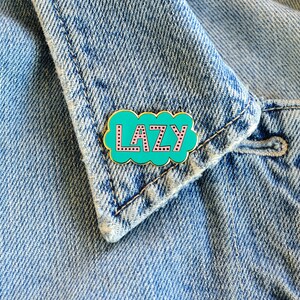 Enamel Pin, Hand Lettering, Lazy Cloud, Gifts Under 10 - Etsy