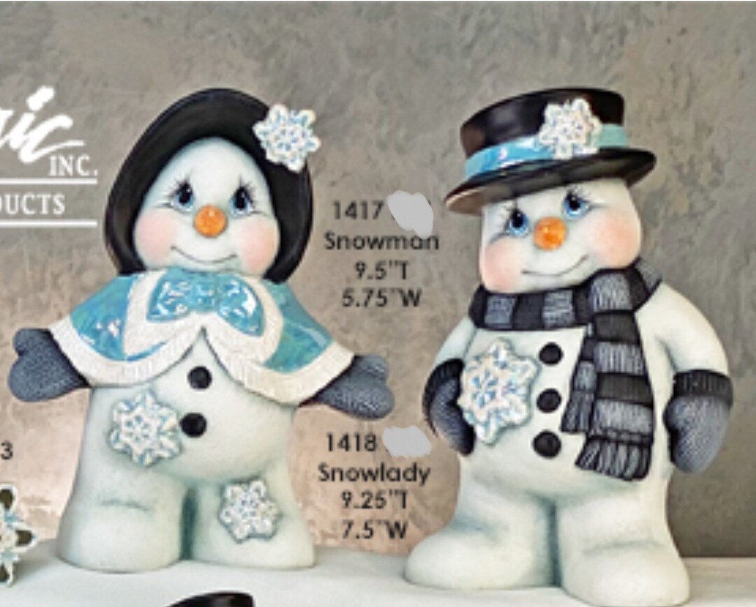 Snow Couple Ready to Paint With Cut Snowflakes Unpainted -please Read ...