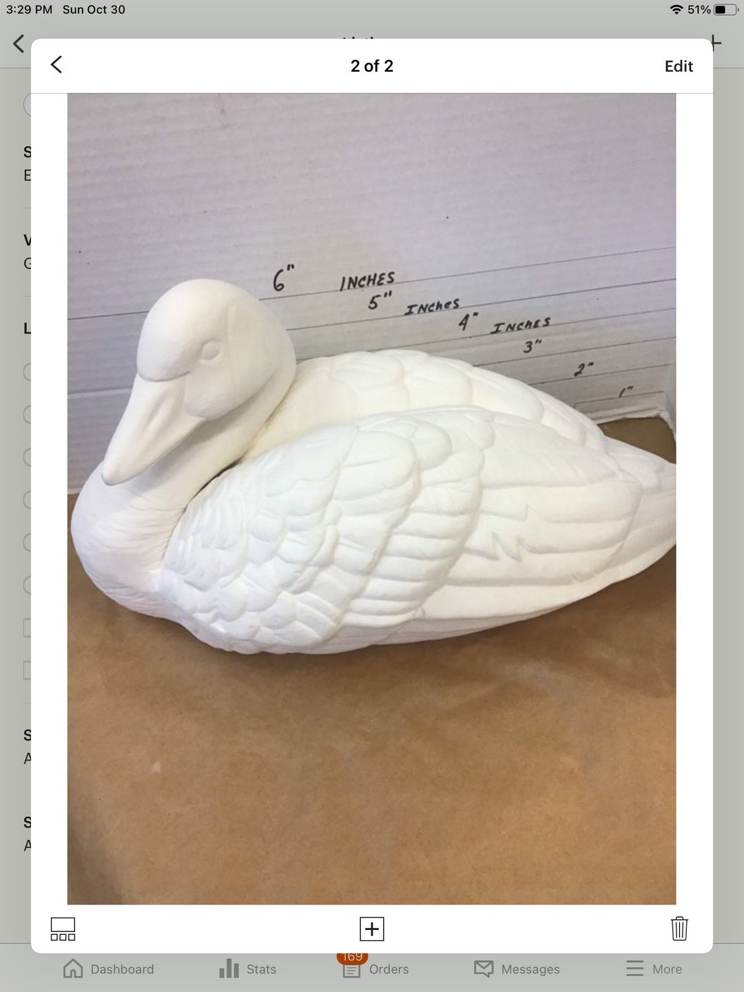 Large Goose Laying-unpainted -please Read Policies Before Ordering.head ...