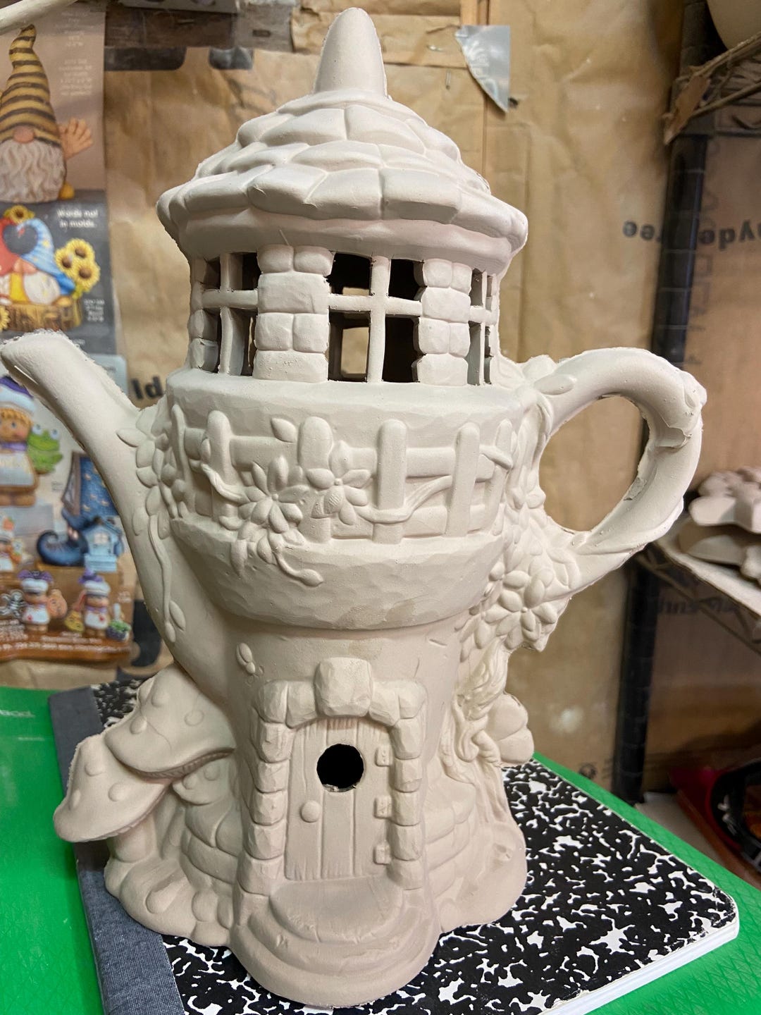 Enchanted Teapot Fairyhouse- Unpainted-ready to Ship- Read Description ...