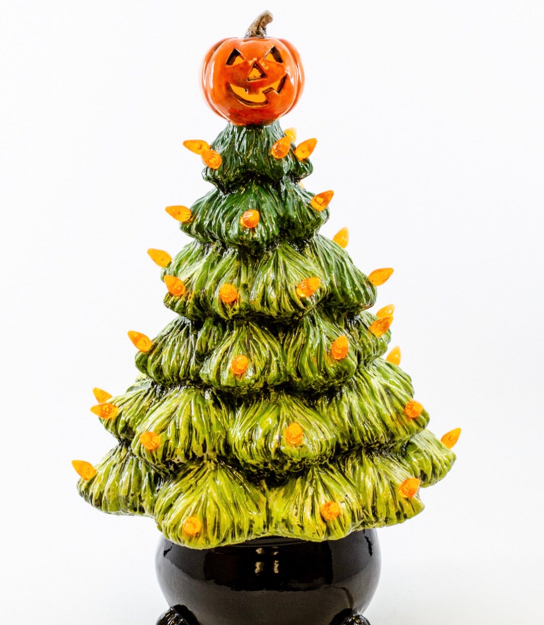Halloween Tree 12” UNPAINTED With Skull and Pumpkin Lights- - Etsy