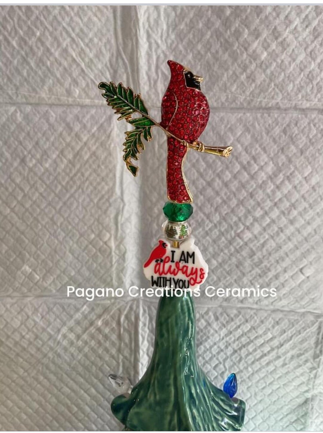 Ceramic Cardinal Tree Topper- Why Put That Tree Away? Tree is Not ...