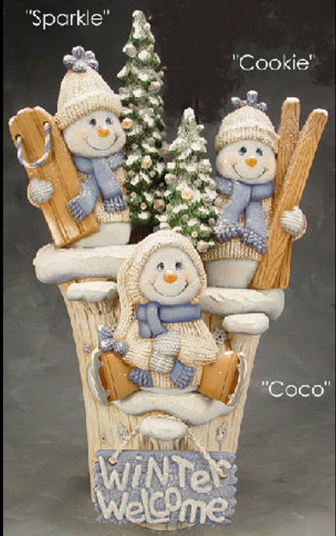 Snowmen With Stump Ready to Paint UNPAINTED Please Read Description ...
