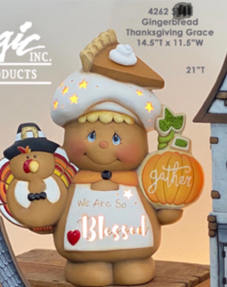 Large 14” Thanksgiving Gingerbread Man WITH Cutouts and Wiring ...