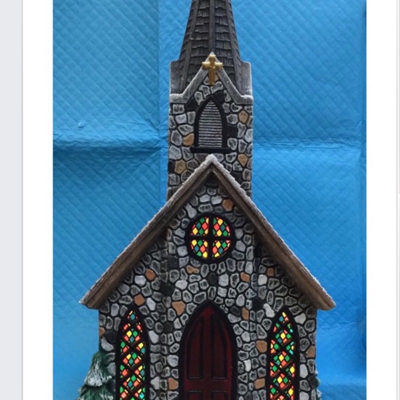 Lighted Ceramic Church - Etsy