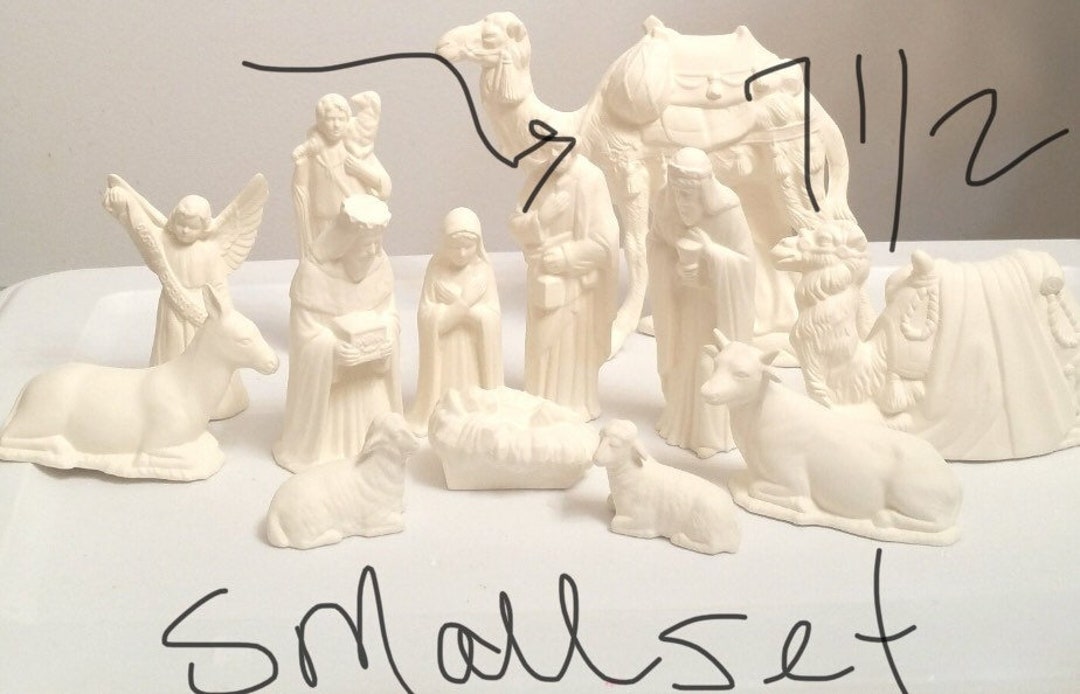 Small Nativity Set - UNPAINTED- Tallest Piece is 7 1/2 High - Etsy