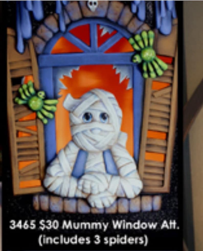 Mummy Window Candle With Base and Light UNPAINTED 14 With | Etsy