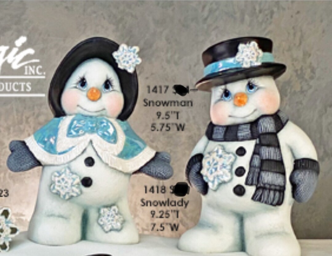 Mr and Mrs Snow Couple Unpainted-unpainted -please Read Policies Before ...