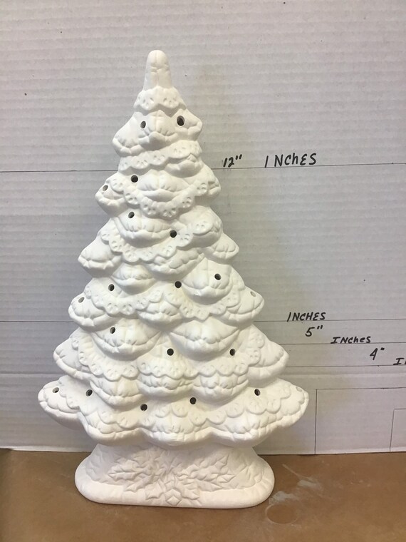 Lace Ceramic Christmas Tree With Base-unpainted please Read | Etsy