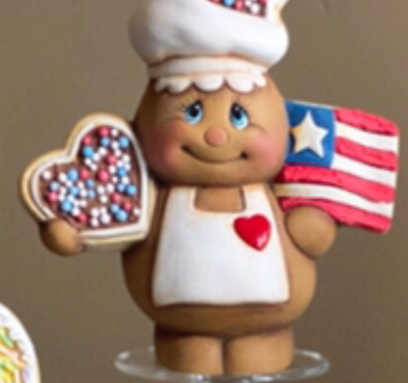 Gingerbread Boy W/flag Ready to Paint With Candies #4193-unpainted ...