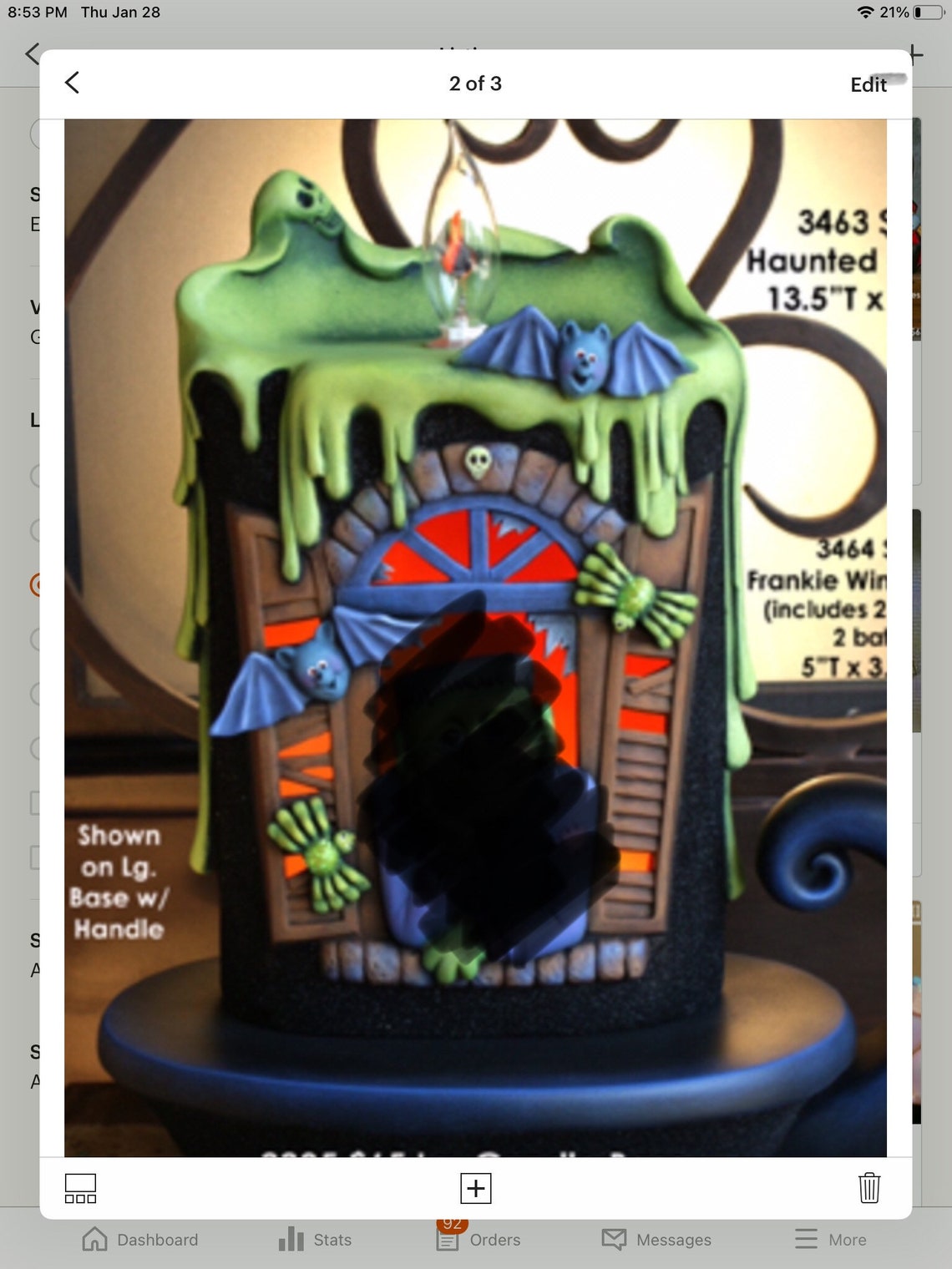 Mummy Window Candle With Base and Light UNPAINTED 14 With | Etsy