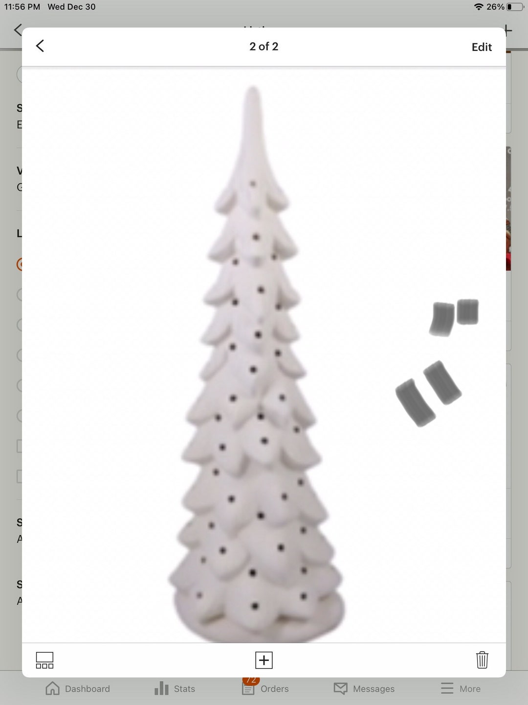 1 Slim Ceramic Tree Kit #3900 10.5”single Tree Only, Unpainted -please ...