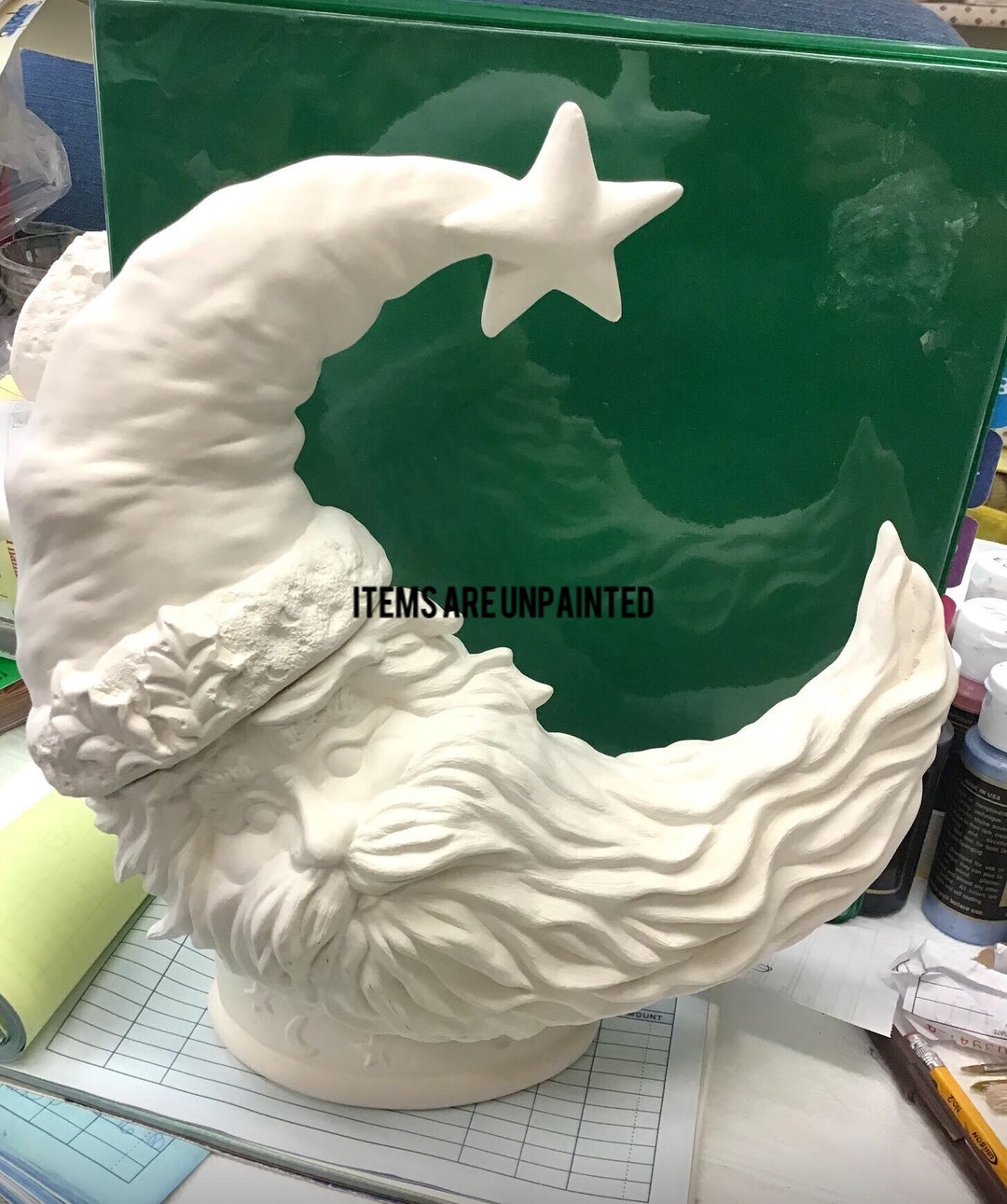 Cresent Moon Santa- Unpainted - Please Read Description Before Purchase ...