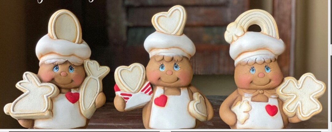 Spring Gingerbread Set or 3 Same -unpainted -please Read Policies ...