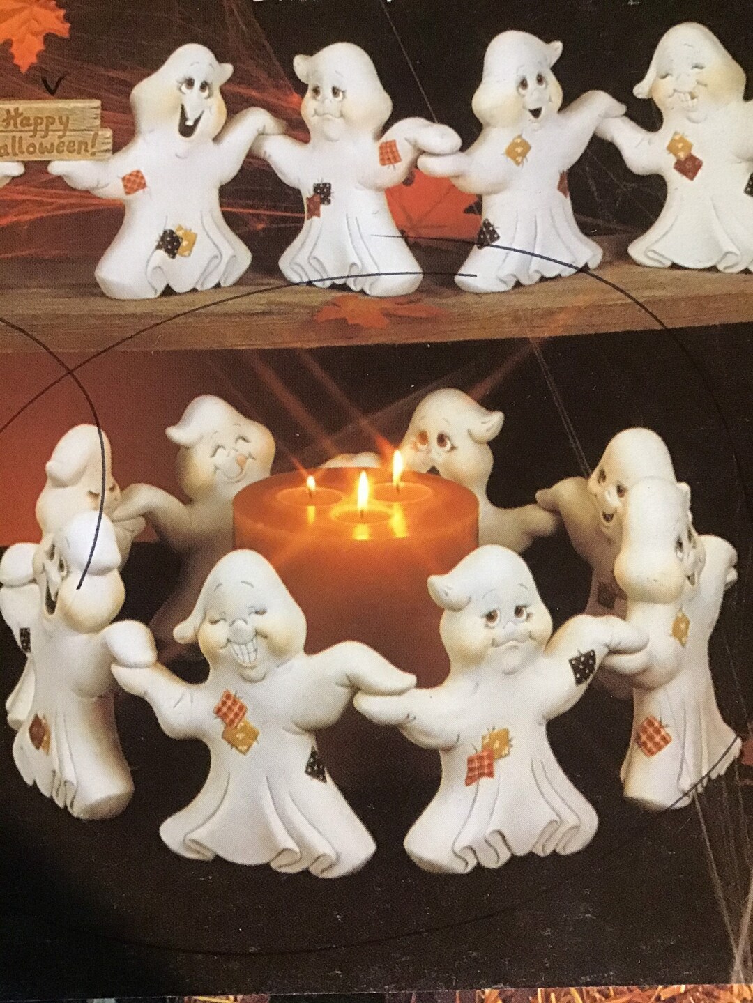 Ghosts Set of 4 Double Sided Faces -UNPAINTED Please Read Policies ...