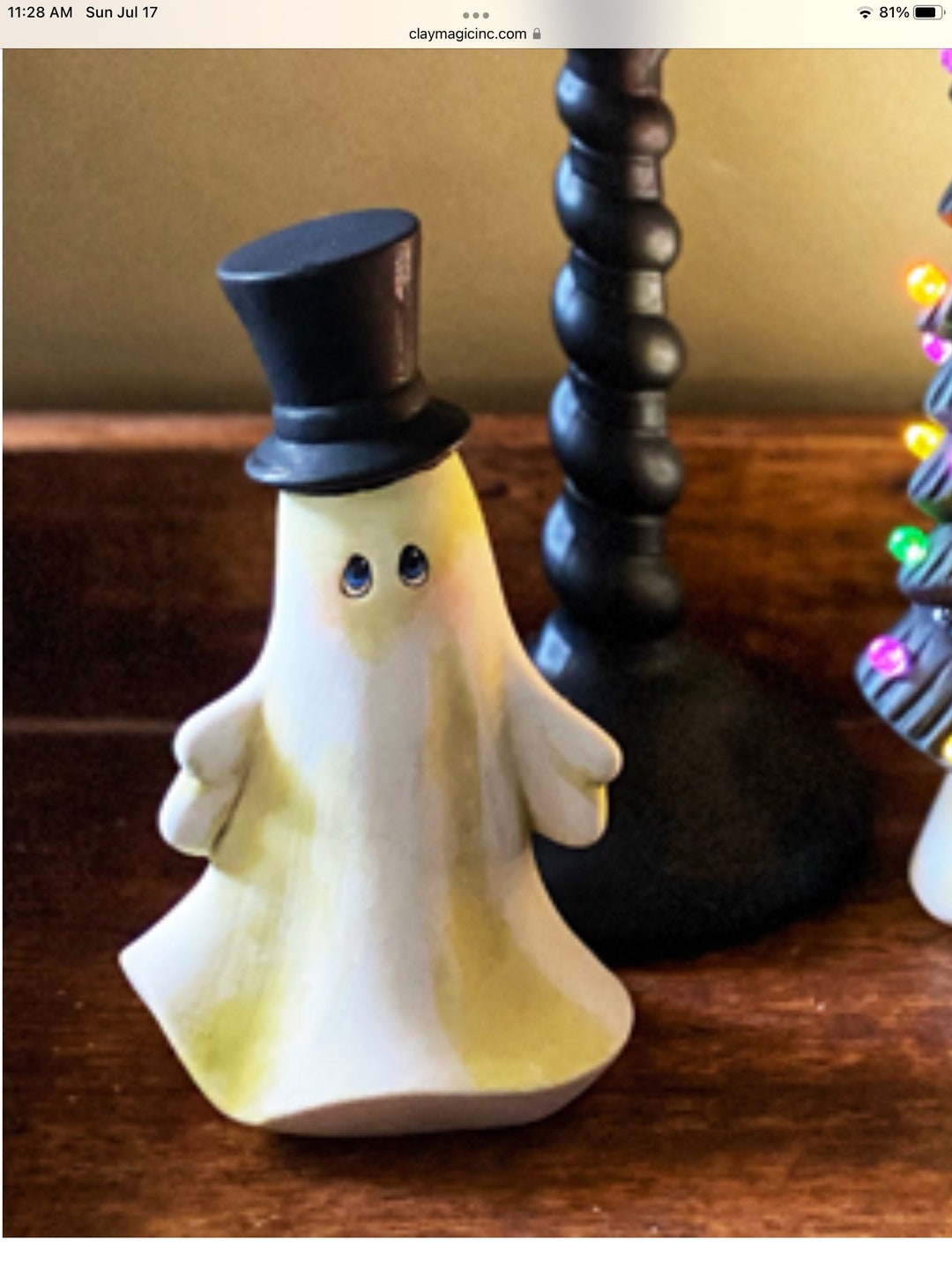 Pair Small Top Hat Ghost -unpainted- Please Read Description Before ...
