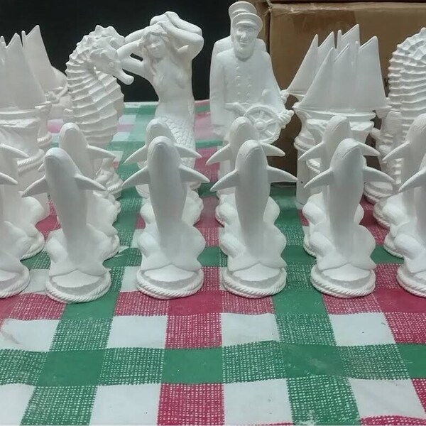 Ceramic Chess Set - Etsy