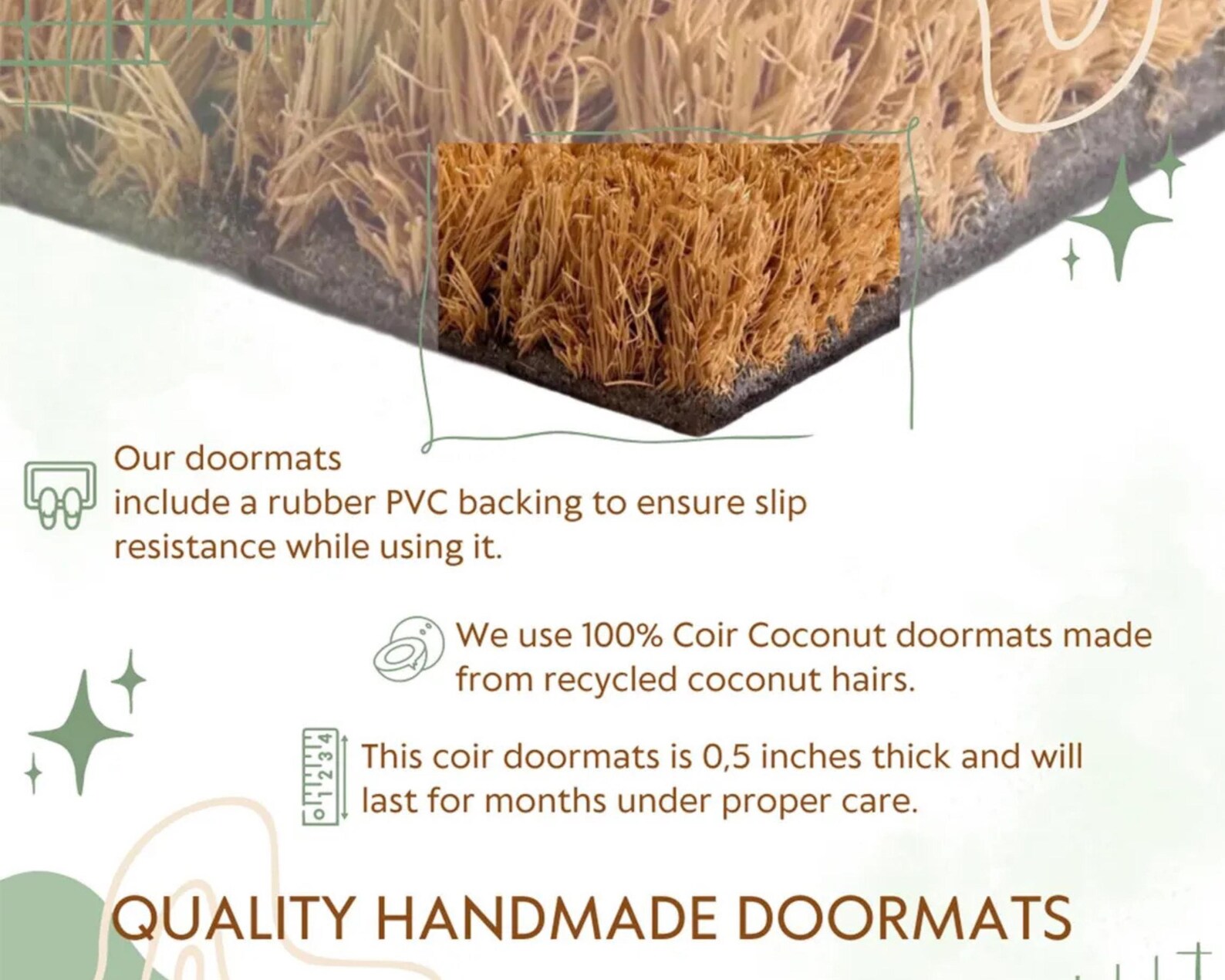 Mushroom Coir Doormat: Cottagecore Fall Decor, Botanical Entry Rug - Etsy