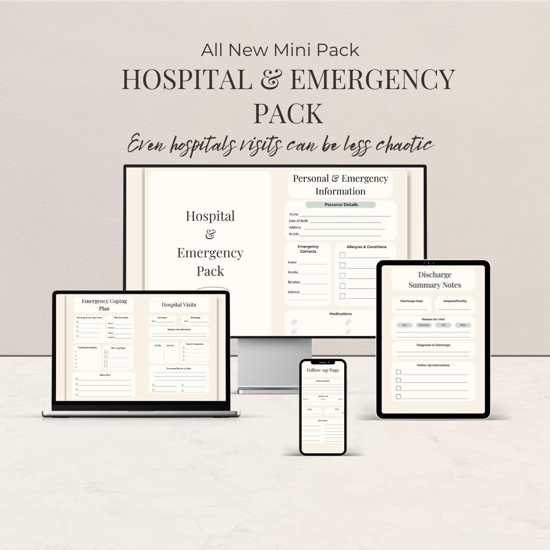 Mindful Medical Planner - Hospital & Emergency Pack | Printable ...