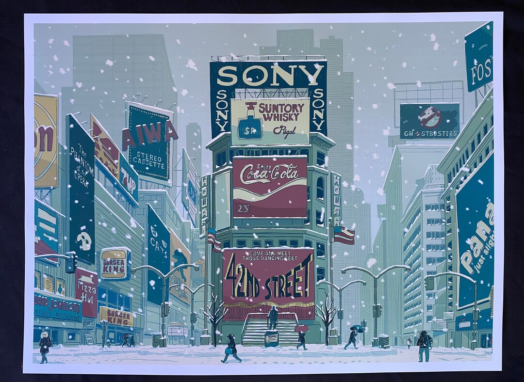 Times Square 80's Snow Blue - Etsy