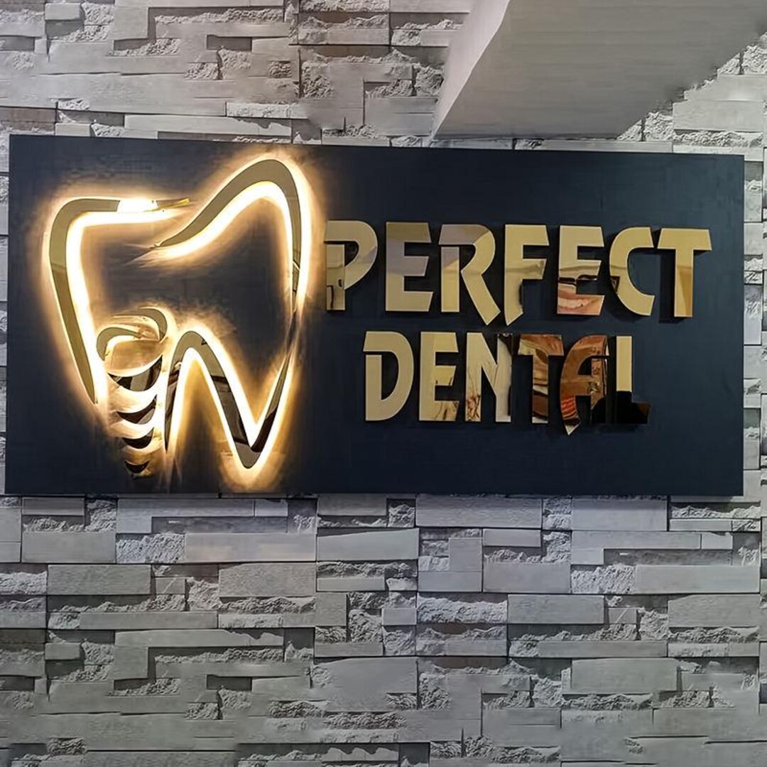 Custom 3D Backlit Business Sign, Dentist Signage, 3D Business Sign ...