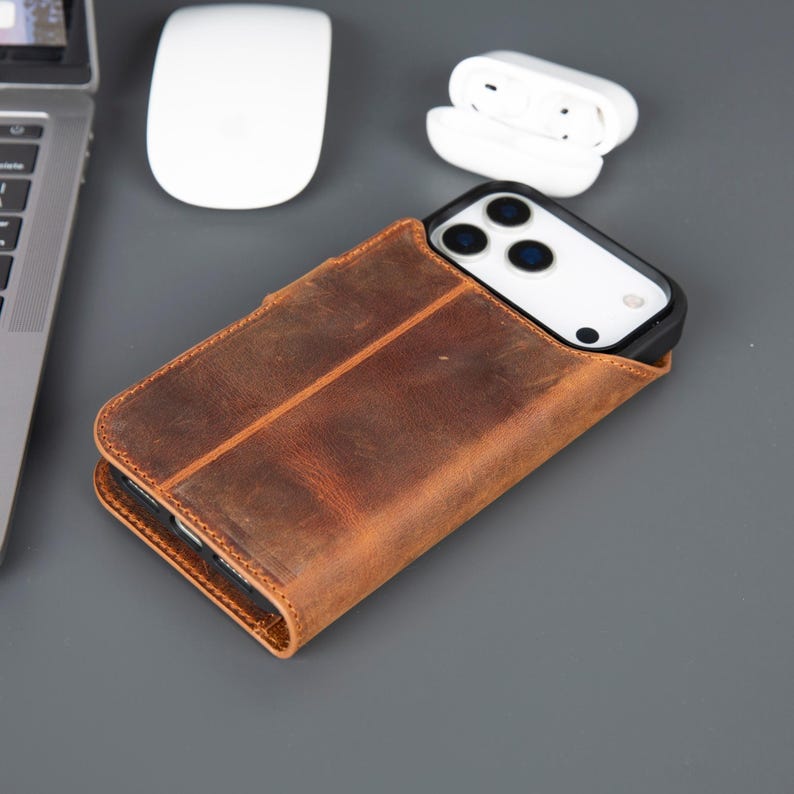 IPhone 17 Pro Max Leather Wallet Case – Magsafe, RFID, Detachable ...