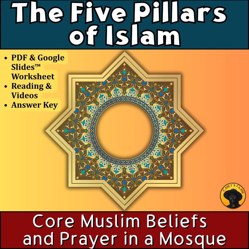 Five Pillars of Islam Lesson | Mosque Practices Worksheet (PDF & Google ...