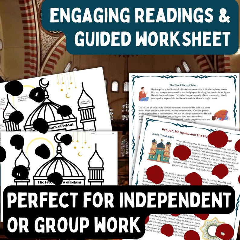 Five Pillars of Islam Lesson | Mosque Practices Worksheet (PDF & Google ...