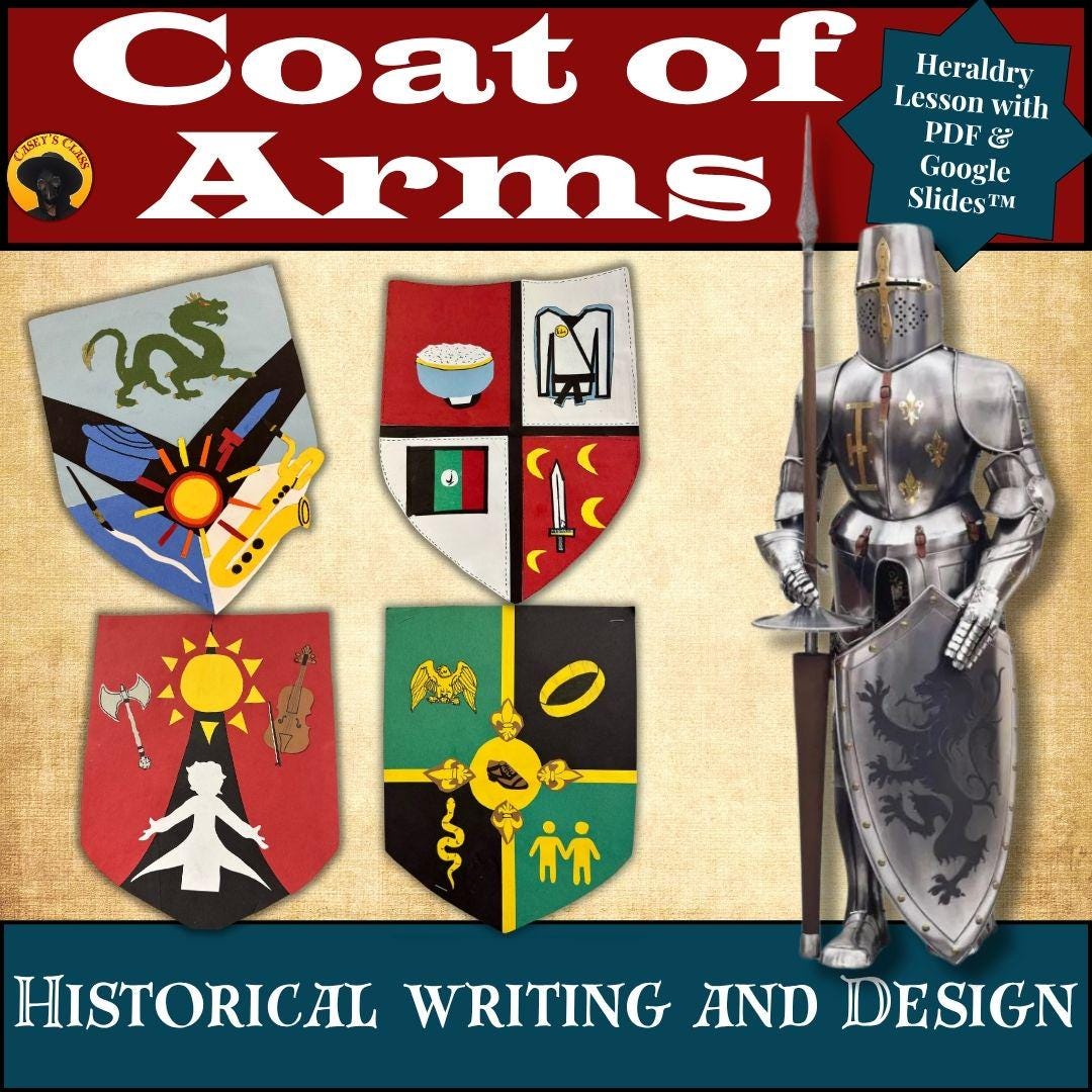 Medieval Coat of Arms Project | Heraldry Lesson With Writing & Visual ...