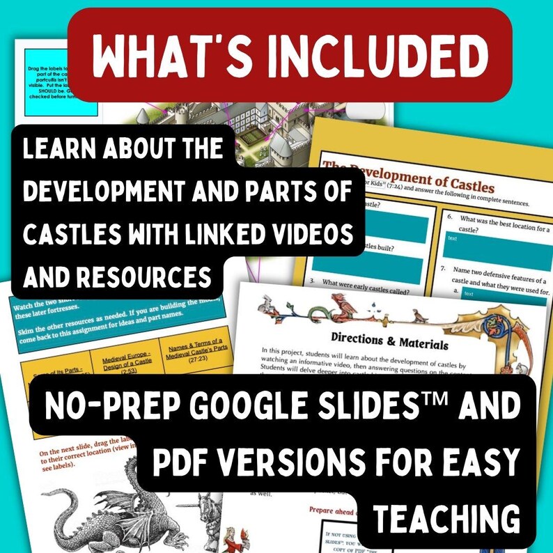 Medieval Castle Activity Packet: History & Design - PDF + Google Slides ...