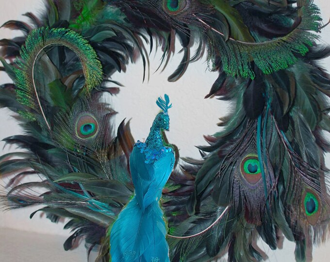 Ornament Blown Clear Lightweight Glass Ornament Real Peacock Feather ...