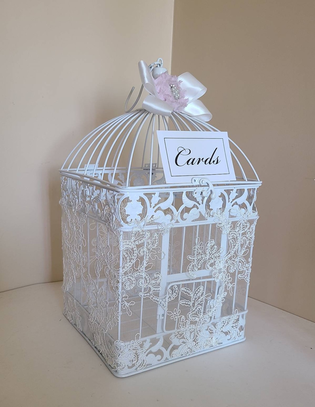 White Bird Cage-wedding Card Holder - Etsy