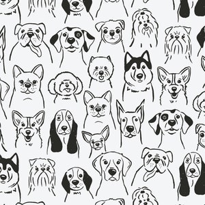 Dog Wallpaper - Removable Wallpaper Puppy Dogs by Love Vs. Design - Etsy