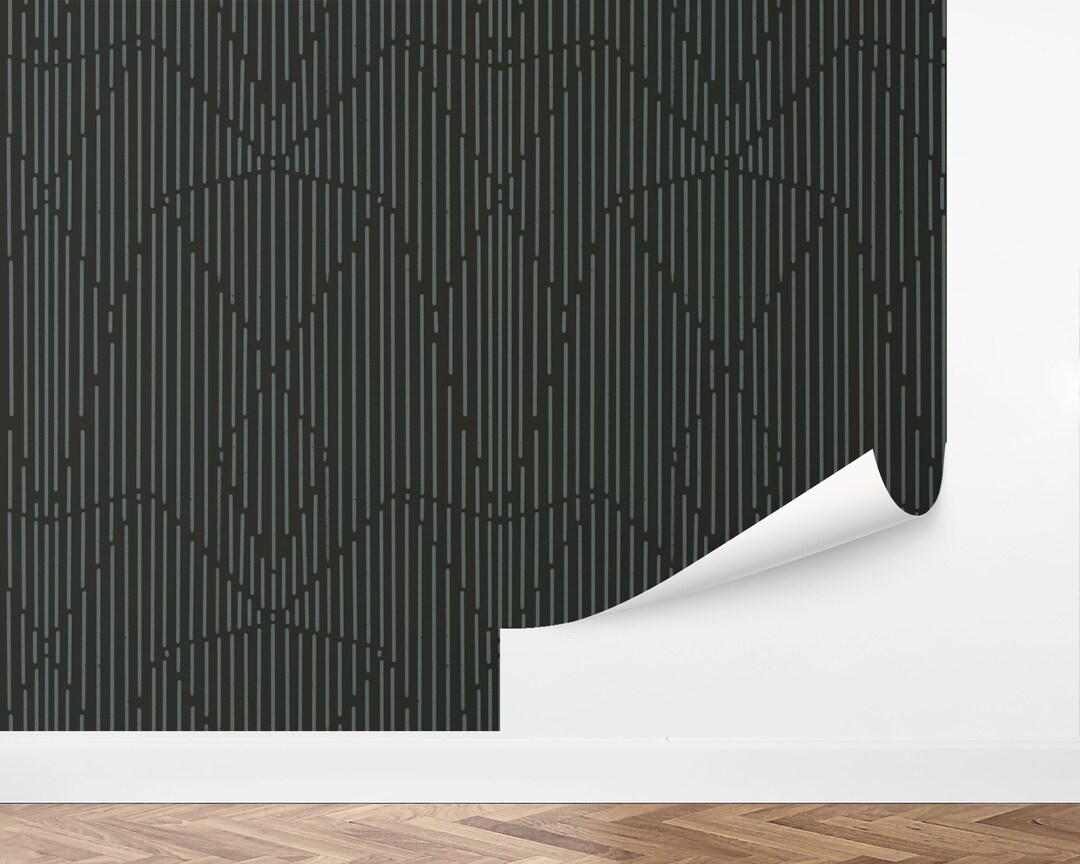Custom Striped Peel and Stick Wallpaper, Removable Wallpaper - Mirrored ...