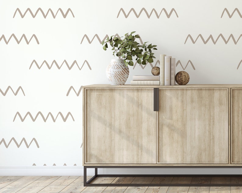 Zigzag Squiggle Wallpaper Simple Lines Fun Silly Wiggly - Etsy